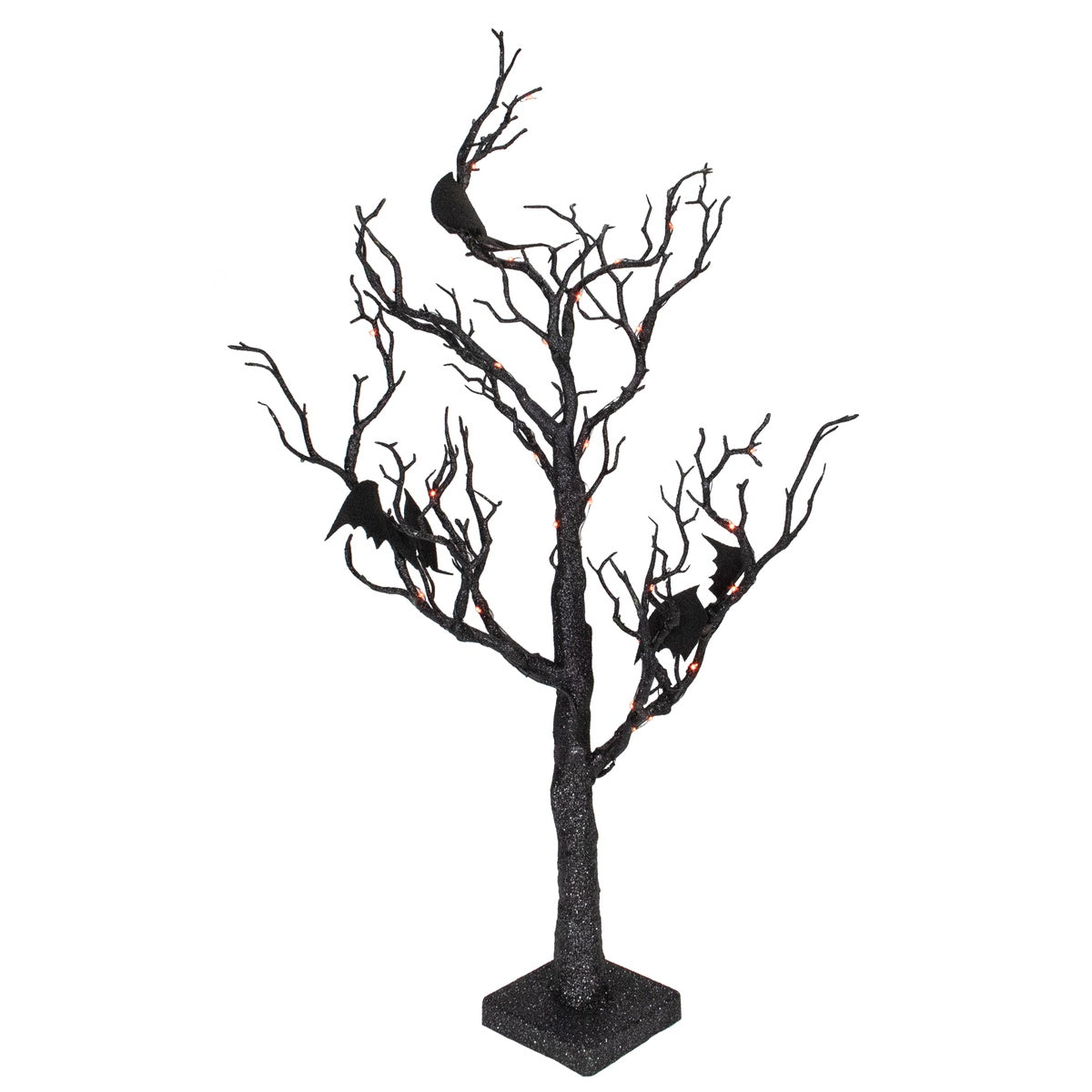 Northlight LED Lighted Glittered Halloween Tree With Bats - 26.5 ...