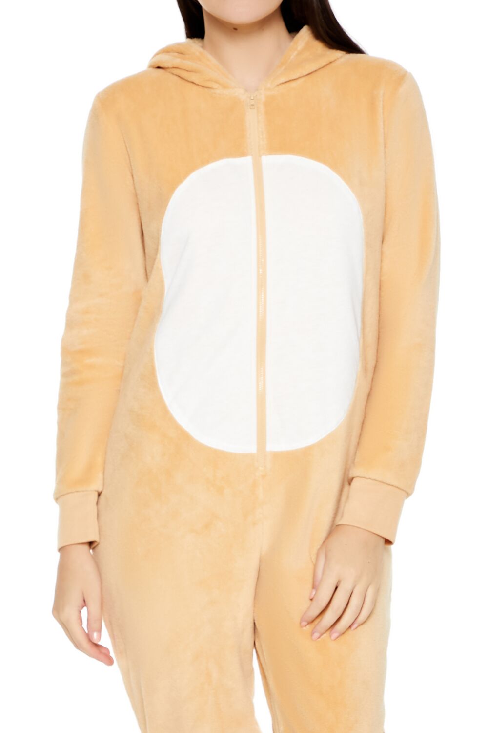 Forever 21 Hooded Reindeer Print Jumpsuit - tan-multi – Bonton