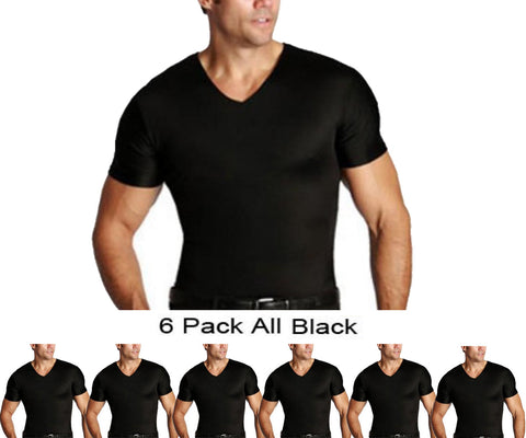 InstantFigure 6-Pack Insta Slim Compression V-Necks VS0006 - Black – BONTON